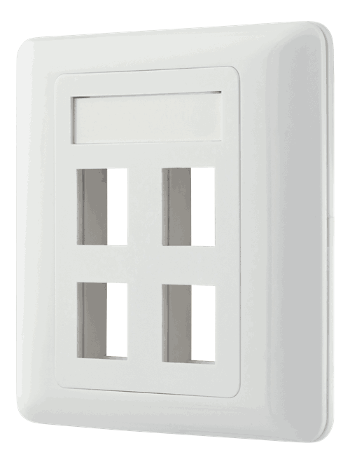 Flush mount for Keystone, 4 ports, white - HiFiloftet.no